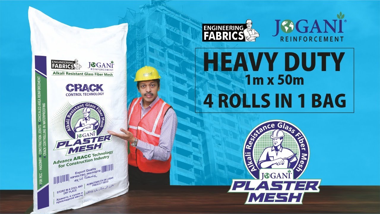 JOGANI Plaster Mesh Heavy Duty 1m x 50m: 4 Rolls in 1 Bag - YouTube