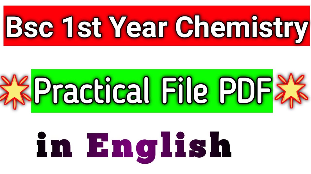 bsc 1st year chemistry practical file pdf in English - YouTube
