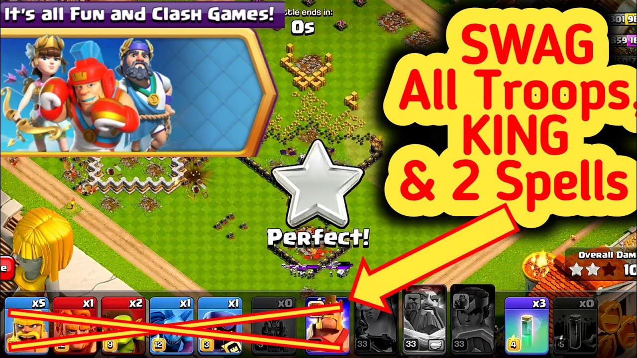 Its All Fun and Clash Games Challenge coc- 3 star with SWAG all Troop ...