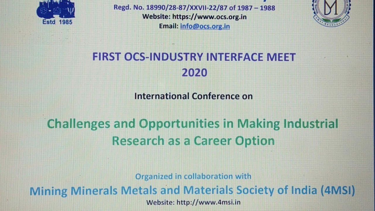 First OCS Industry Interface meet-2020 - YouTube