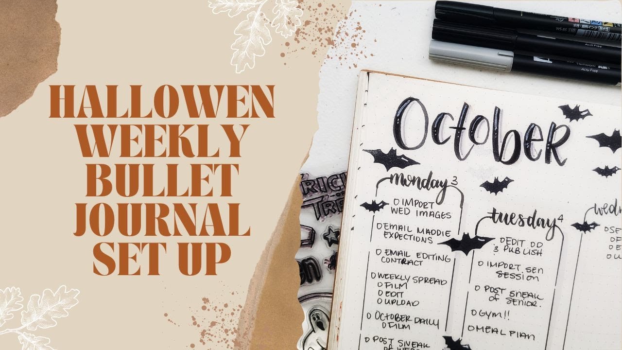 HALLOWEEN/Bat Themed - Plan with me Vertical Layout - B5 BULLET JOURNAL ...