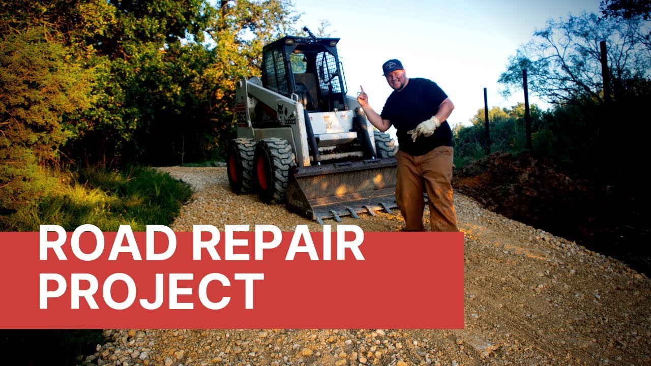 Road Repair Project : It's Amazing What You Can Do With A Bobcat - YouTube