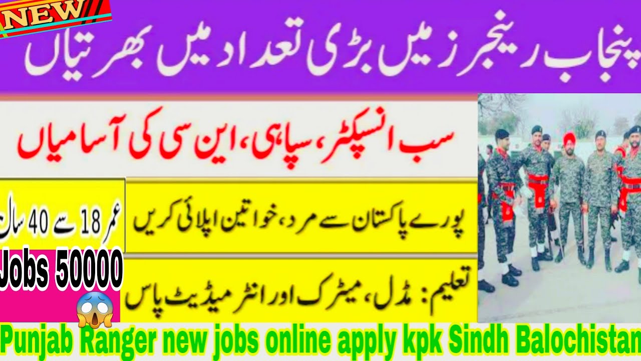 Punjab Rangers jobs| 0nline Apply |jobs Pakistan Rangers |Jobs 2023 ...