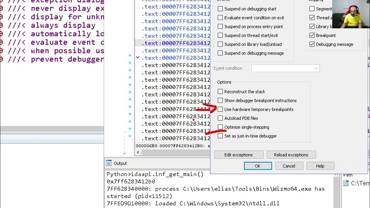 IDAPython: Writing a debugger loop and single stepping - YouTube