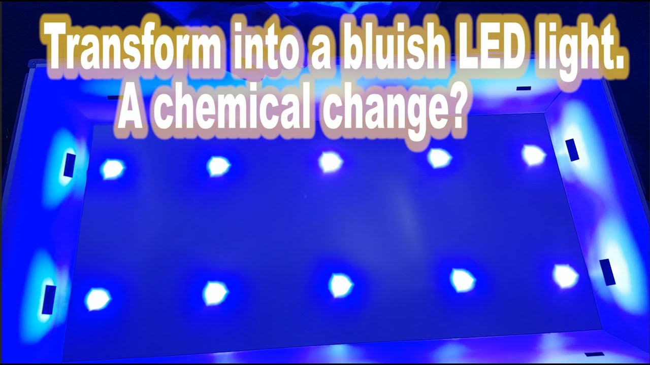 Transform into a bluish LED light. A chemical change? - YouTube