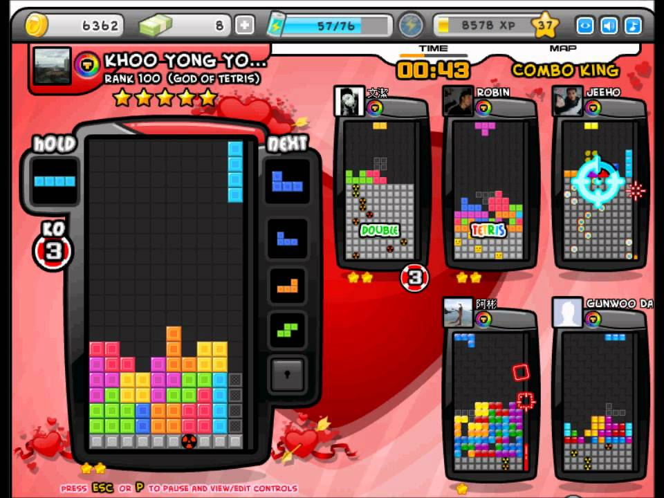 How to play Facebook Tetris Battle 6P Mode in Combo King Map? - YouTube