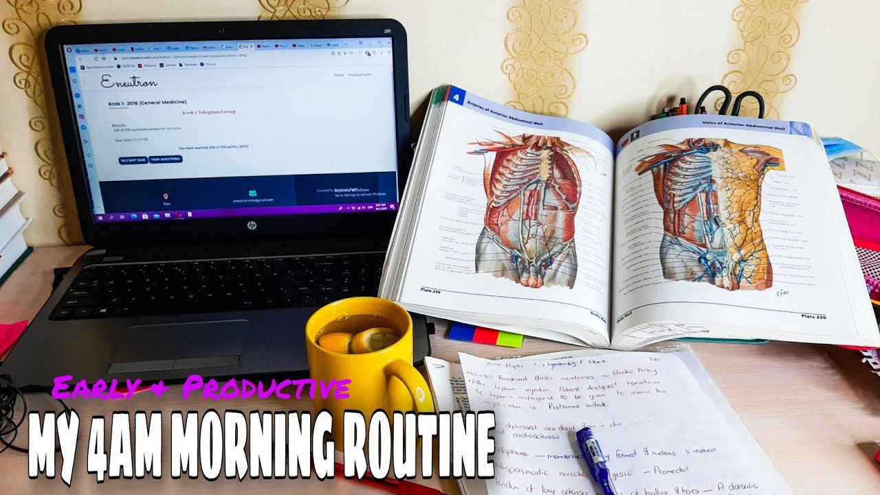 MY 4AM STUDY MORNING ROUTINE | 4TH YEAR MEDICAL STUDENT - YouTube
