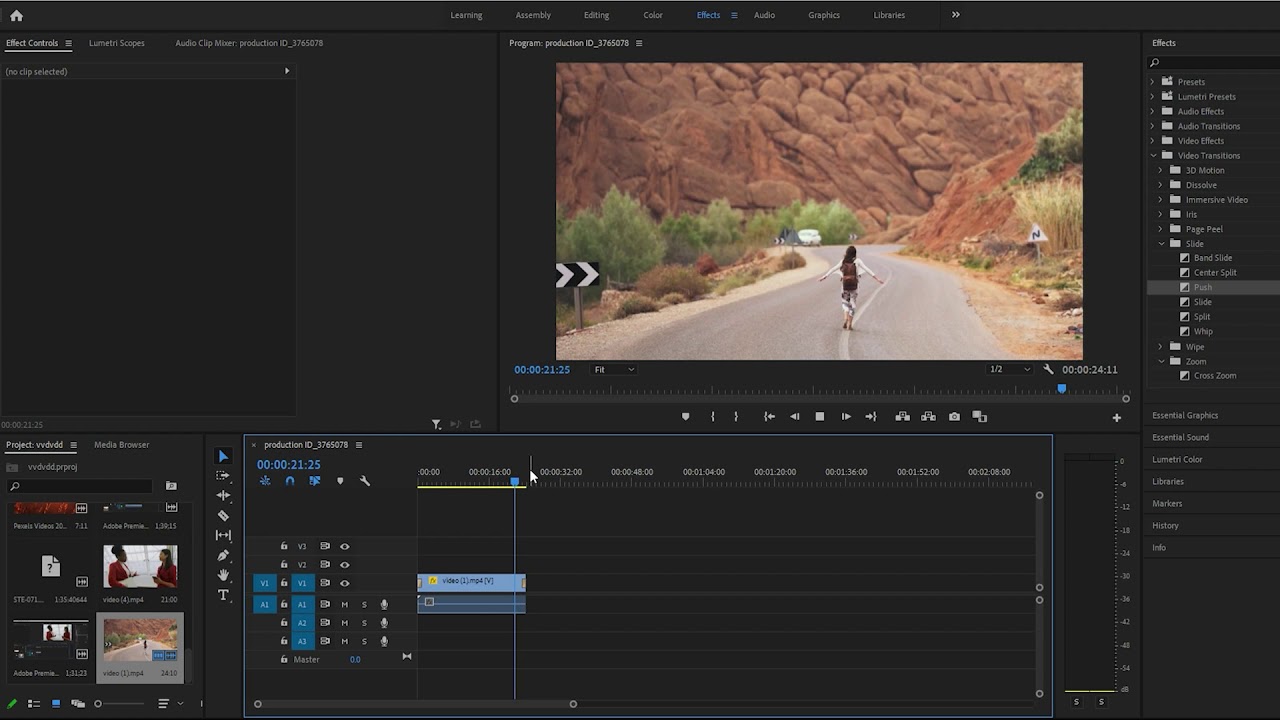 Push Transition In Premiere Pro - YouTube