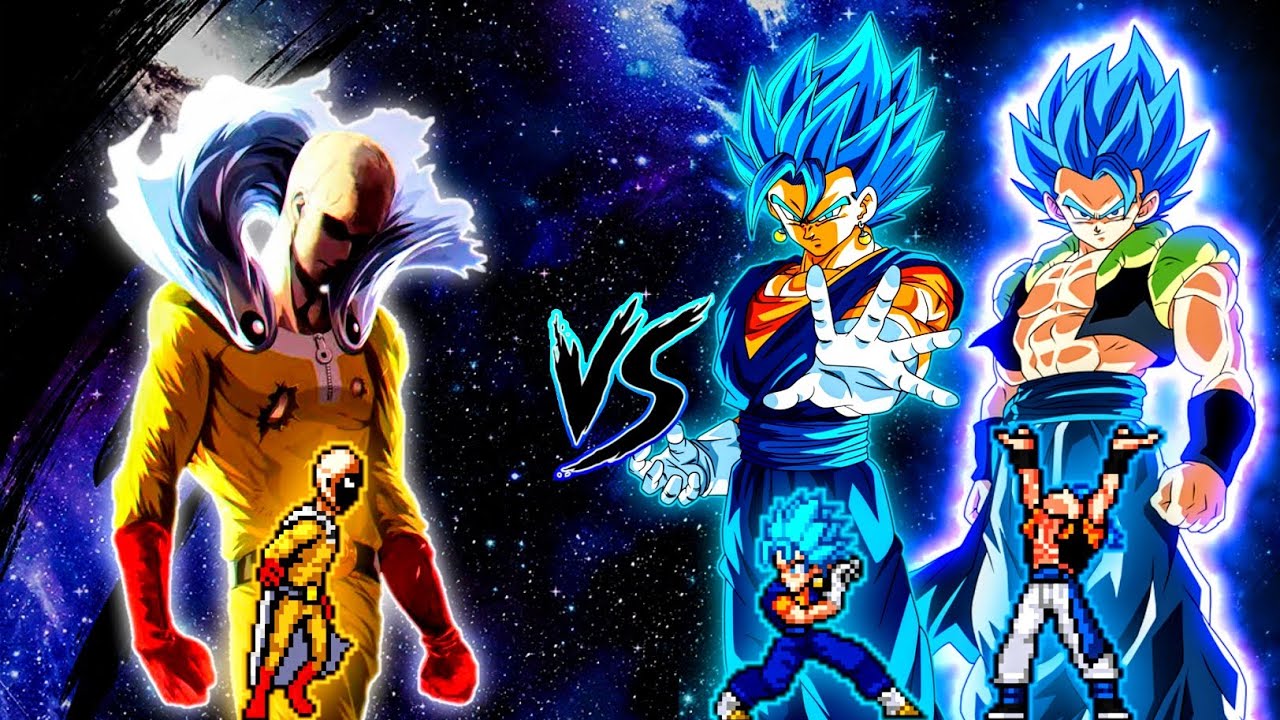Accurate Saitama Serious Mode VS Gogeta OP (all form) & Vegito SSB V3 ...