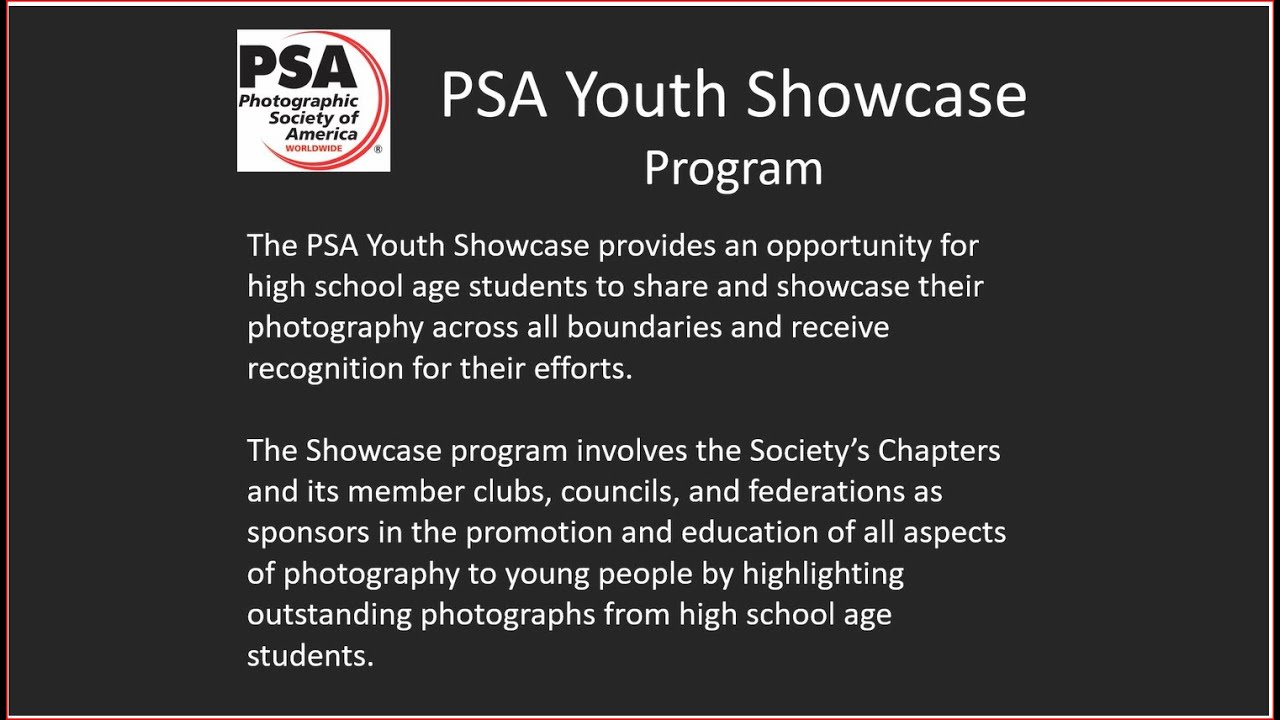 2024 PSA Youth Photography Showcase - YouTube