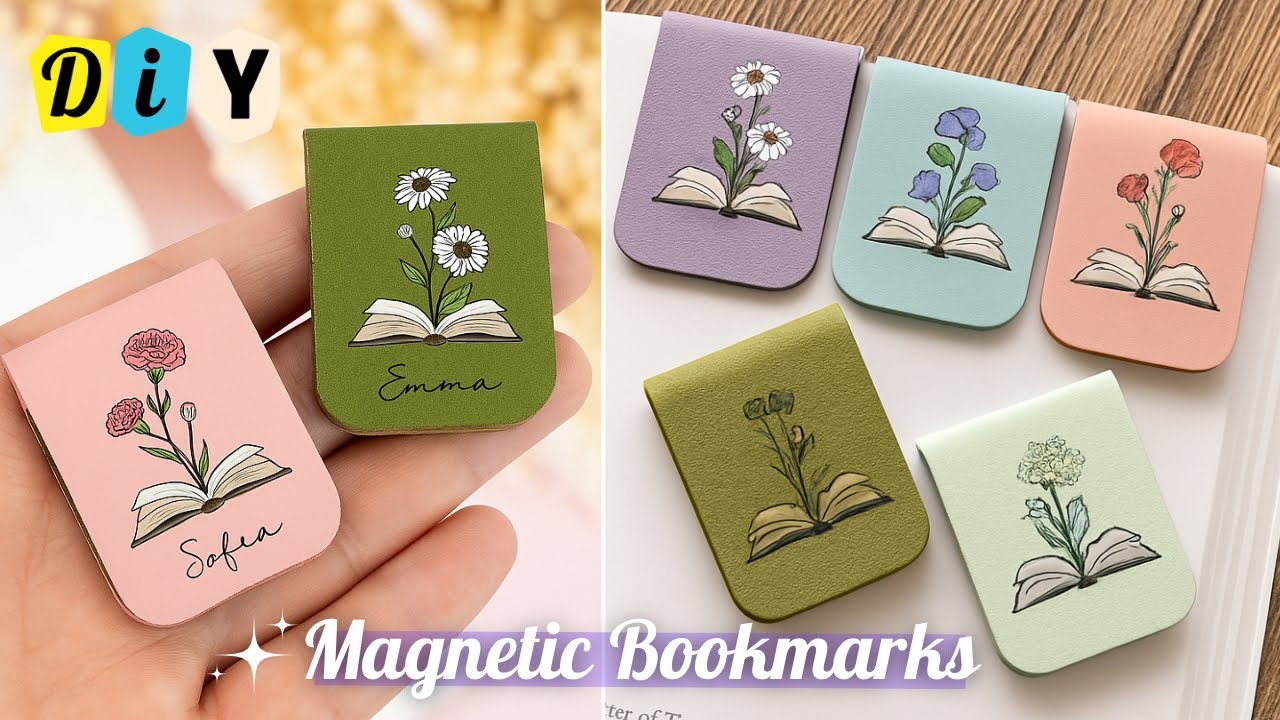How to make magnetic bookmark at home _ DIY magnetic bookmark - YouTube