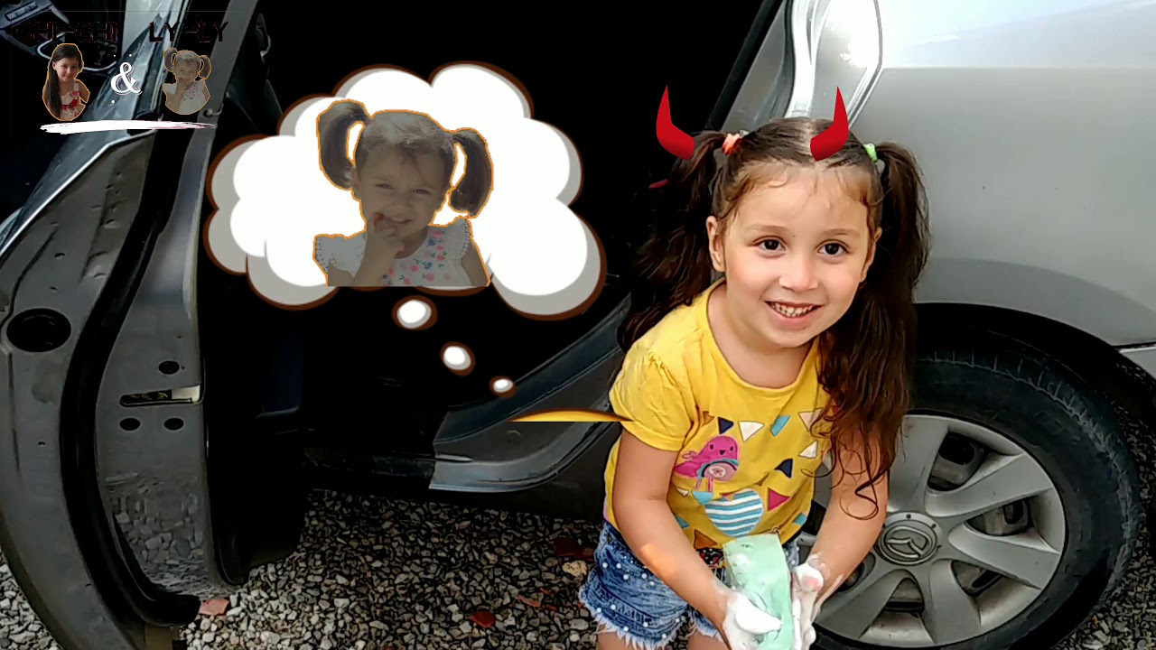 شيش و ليلي تغسلان سيارة أبي. Chichi et lyly lavent la.Chichi and lyly ...