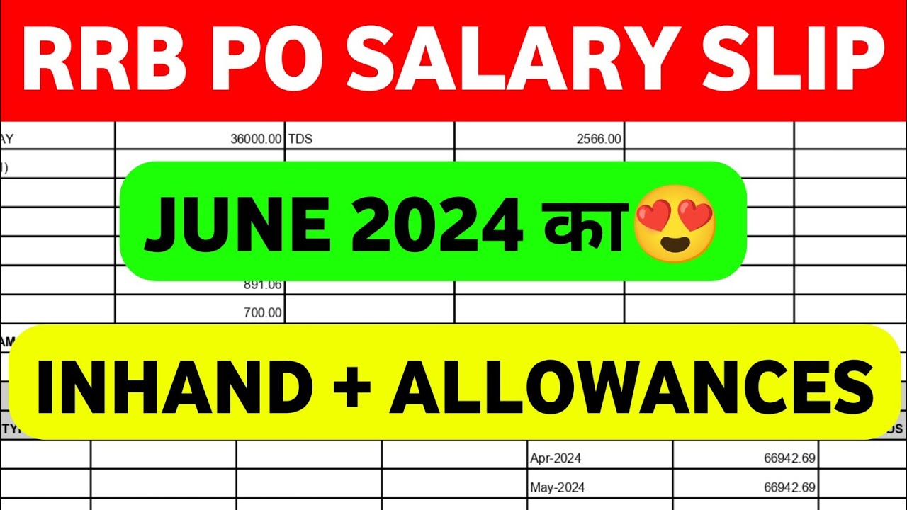 RRB PO New Joinee Salary Slip 2024 || RRB PO Salary and Allowances 2024 ...