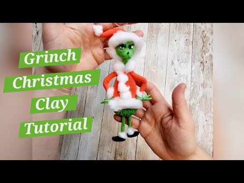 How To Make Grinch Christmas Clay Tutorial #diy #grinch #clayart - YouTube