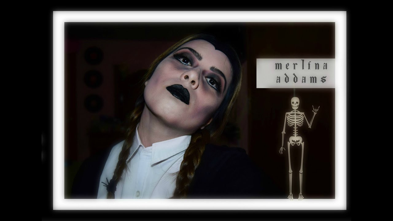 Maquillaje de Merlina Addams (Wednesday Addams) - YouTube