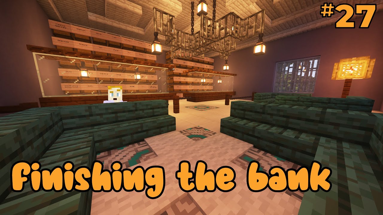 A cozy bank interior | Minecraft episode 27 - YouTube