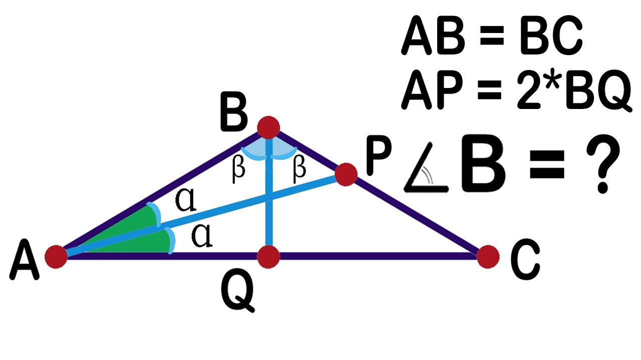 What is the measure of angle B? ABC - an isosceles triangle. Math ...