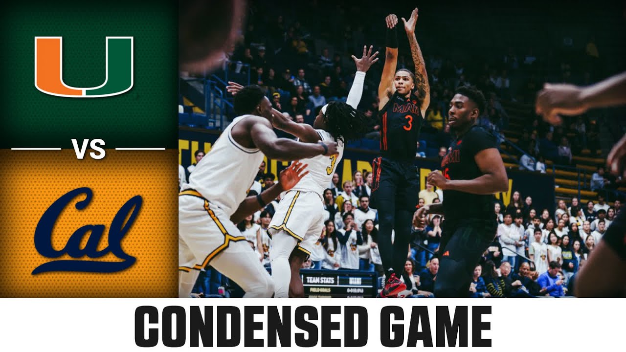 Miami vs. Cal Condensed Game | 2024-25 ACC Men's Basketball - YouTube