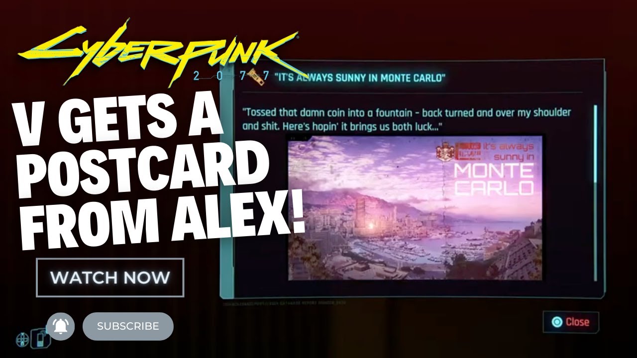 Cyberpunk 2077 V Gets A Postcard From Alex! - YouTube