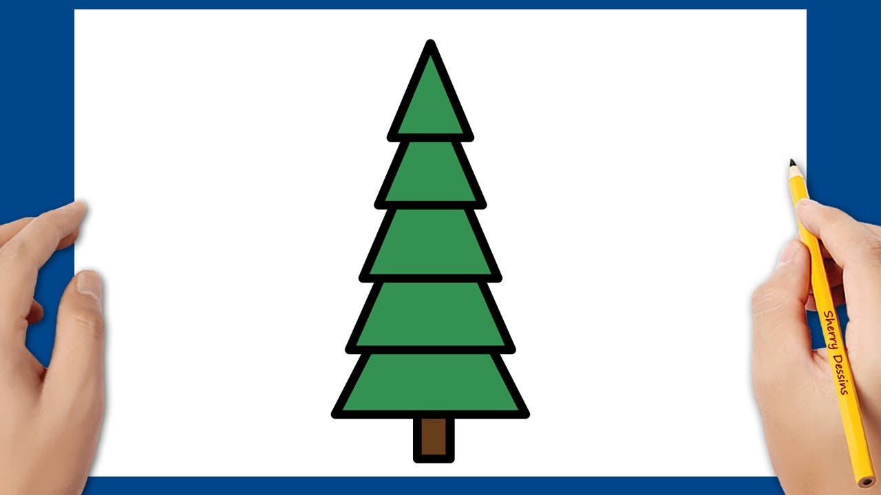 Comment dessiner un sapin facilement | Dessins mignons et faciles - YouTube