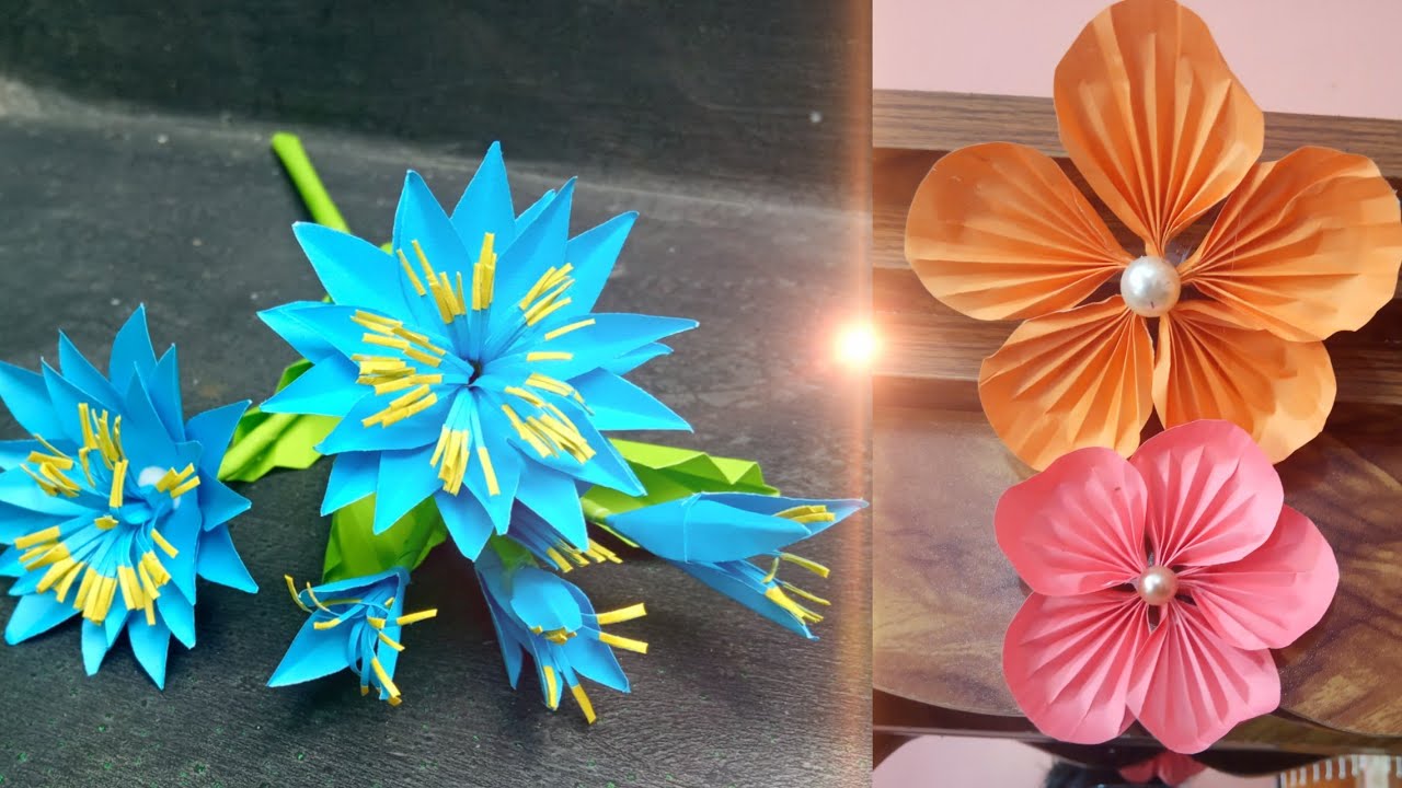 ২টি সহজ কাগজের ফুল | New paper flower | new kagojer ful | কাগজেরফুল ...