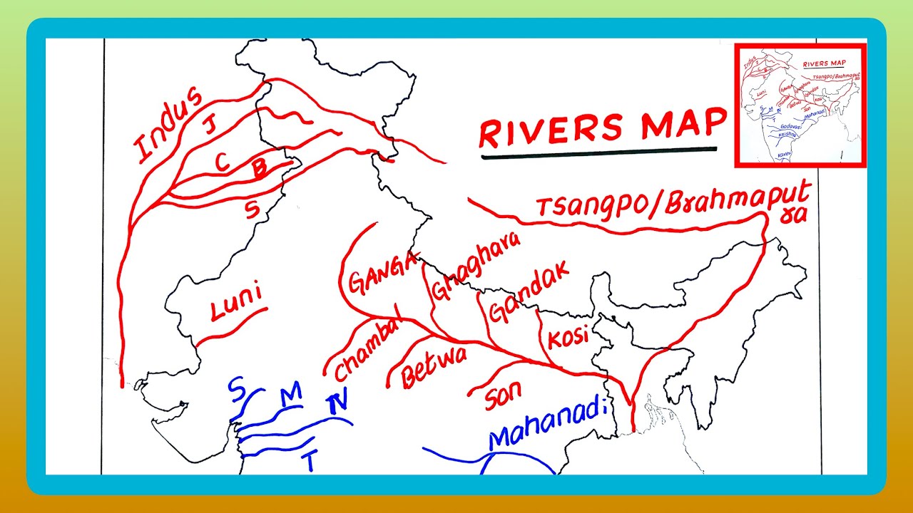 RIVERS MAP OF INDIA | RIVERS MAP POINTING | 10 CLASS MAP POINTING ...