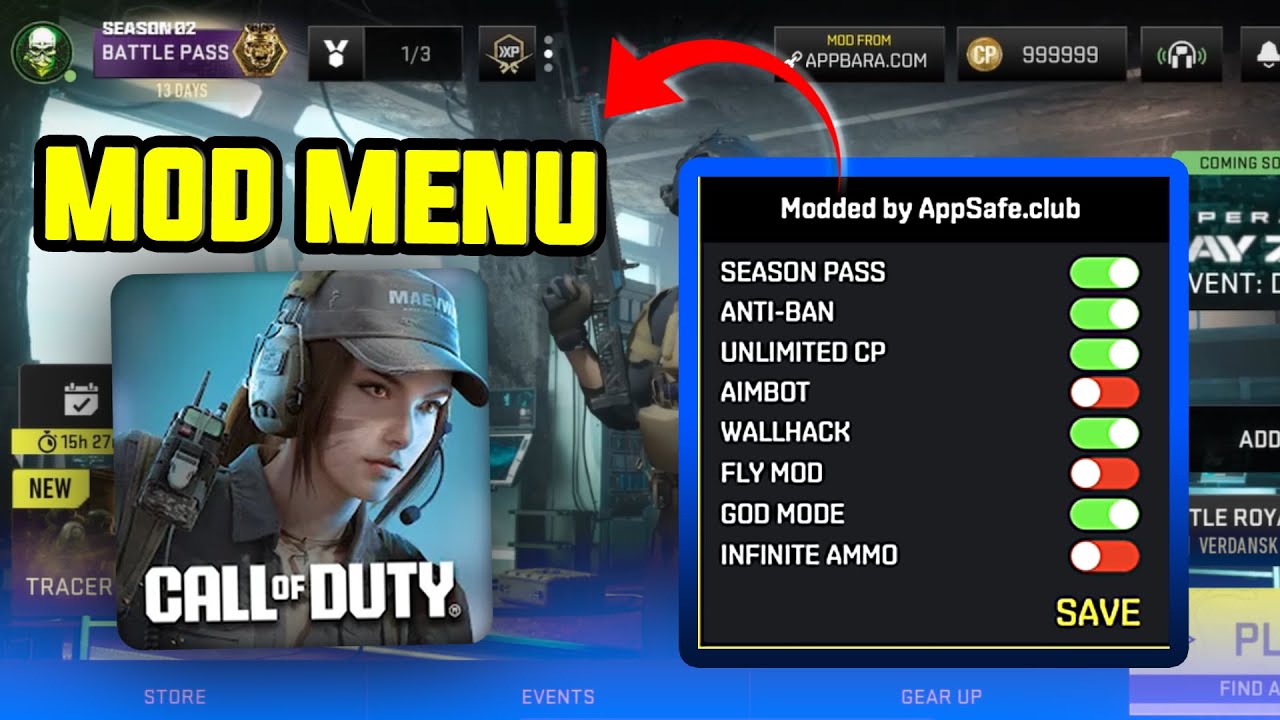 MOD MENU para COD Mobile 🔥 PUNTOS ILIMITADOS, Wallhack y Modo Dios (iOS ...