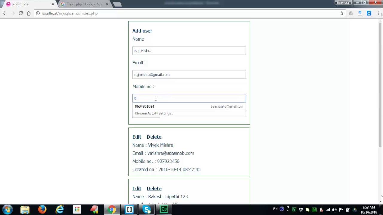 Php Mysql Insert Update Delete View Youtube 2152