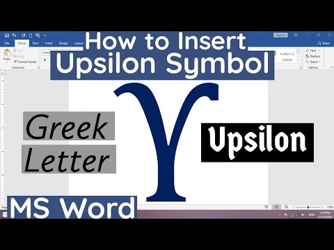 How to Insert Upsilon Symbol in Microsoft Word | How to Add Upsilon in ...