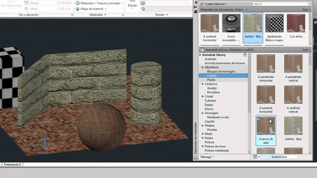 40.1.1-c Autocad 2013. Asignación de Materiales a Modelos 3D. - YouTube