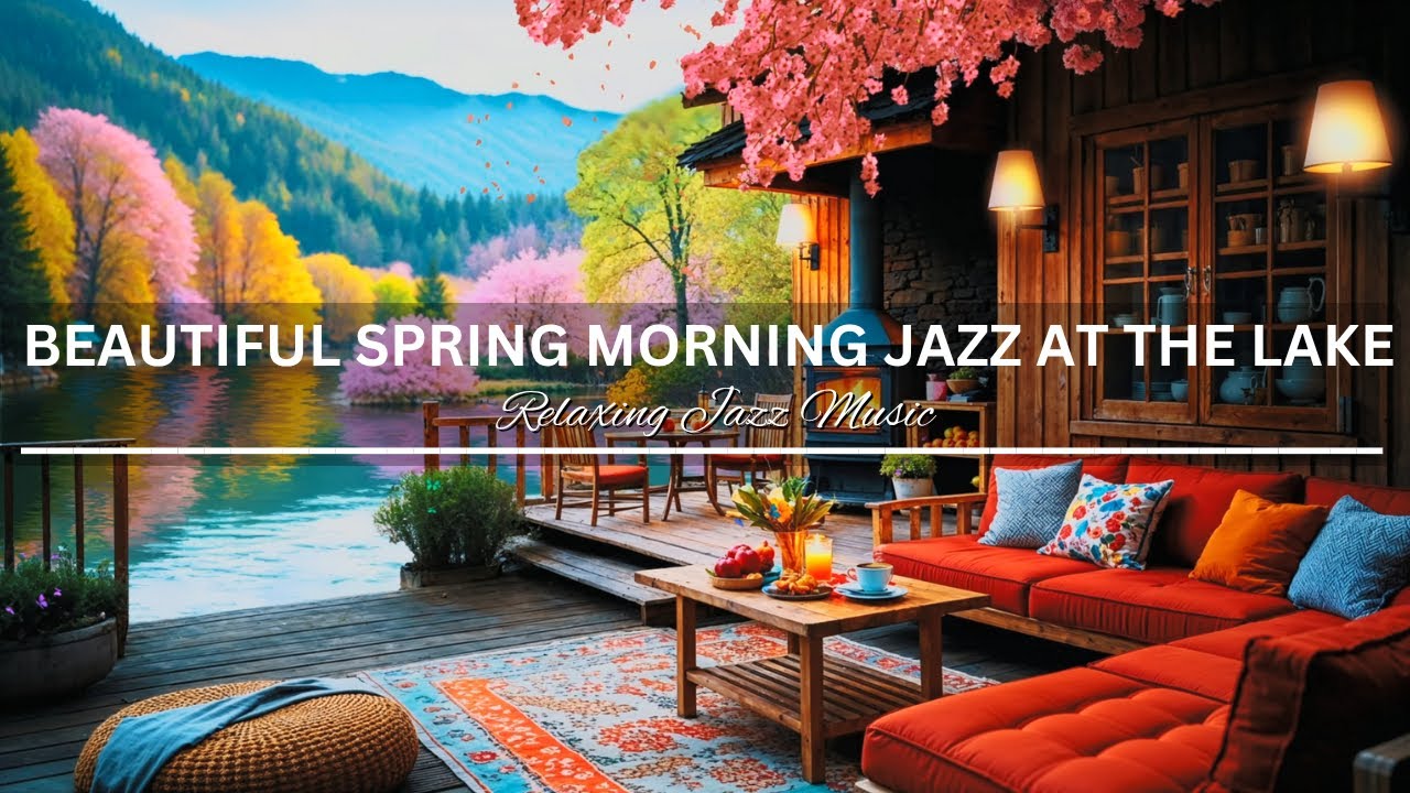 ☕ Beautiful Spring Morning Jazz at the Lake | Relaxing Coffee Porch ...