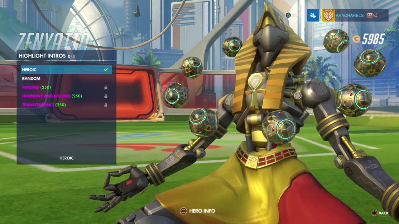 Overwatch: Zenyatta Sunyatta Skin All Emotes, Poses, Intros and Weapons ...