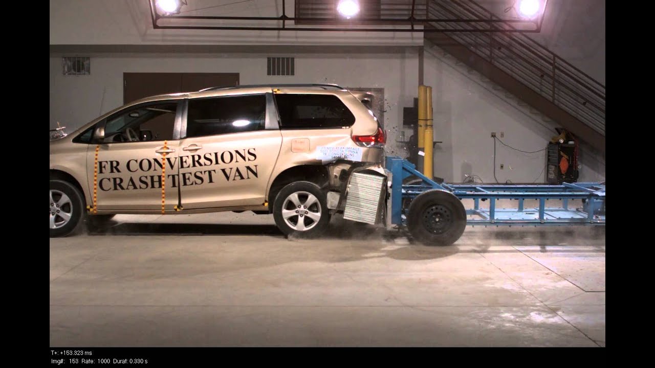 FR Conversions Toyota Sienna Crash Testing - Rear Impact - 50 MPH ...