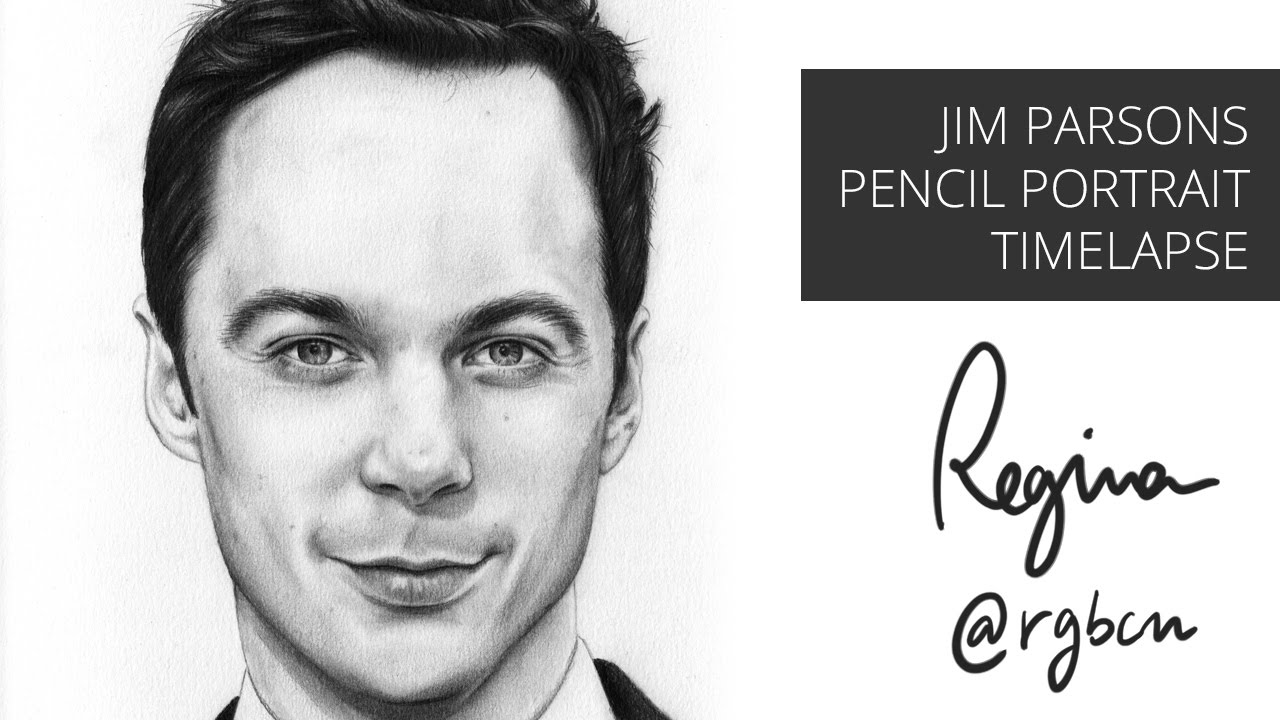 Jim Parsons Pencil Portrait Timelapse (The Big Bang Theory) - YouTube