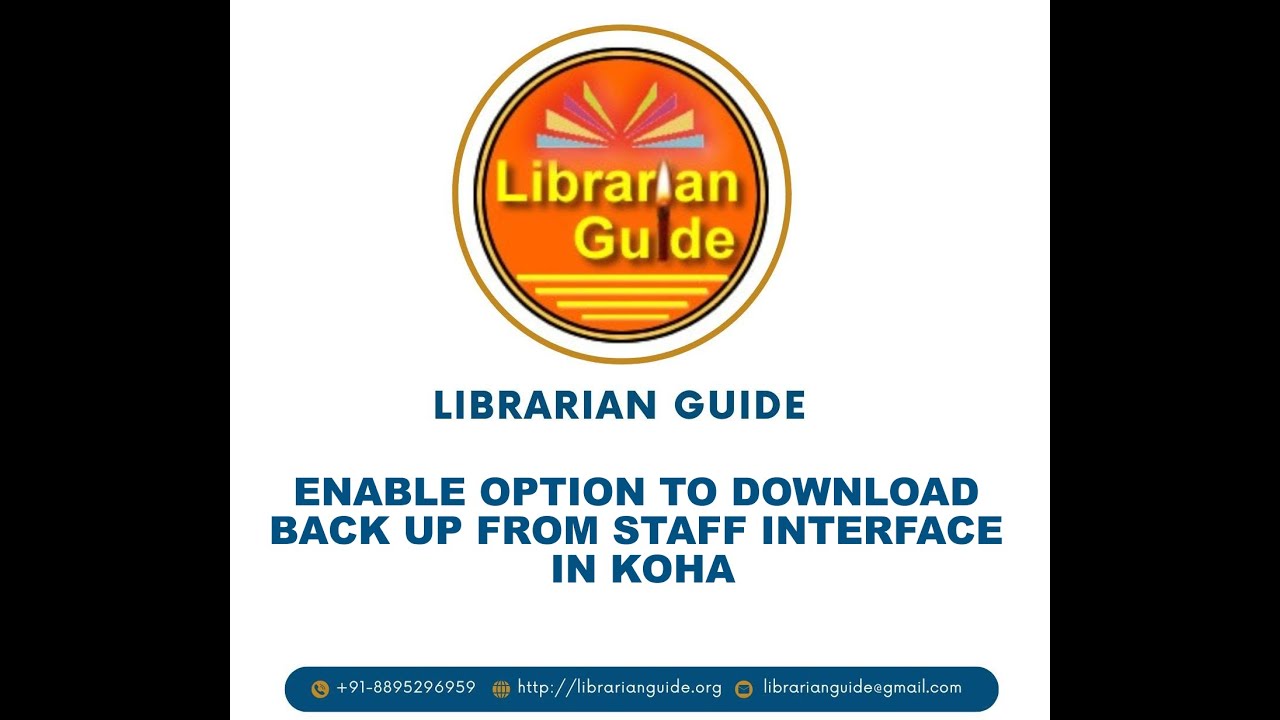 Koha Backup through Staff Interface - YouTube