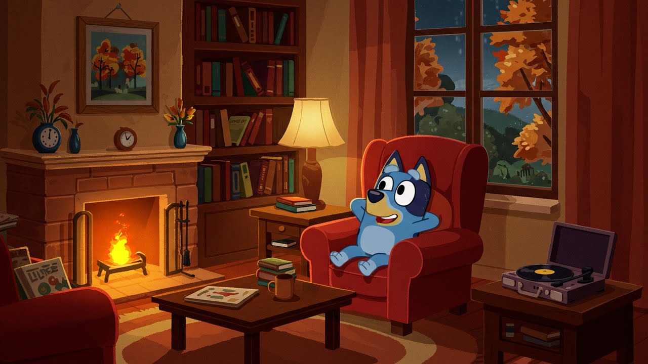 Bluey’s Rainy Night 🌧🔥 Cozy Lofi Beats for Relax & Study 🎶 Focus Lofi ...