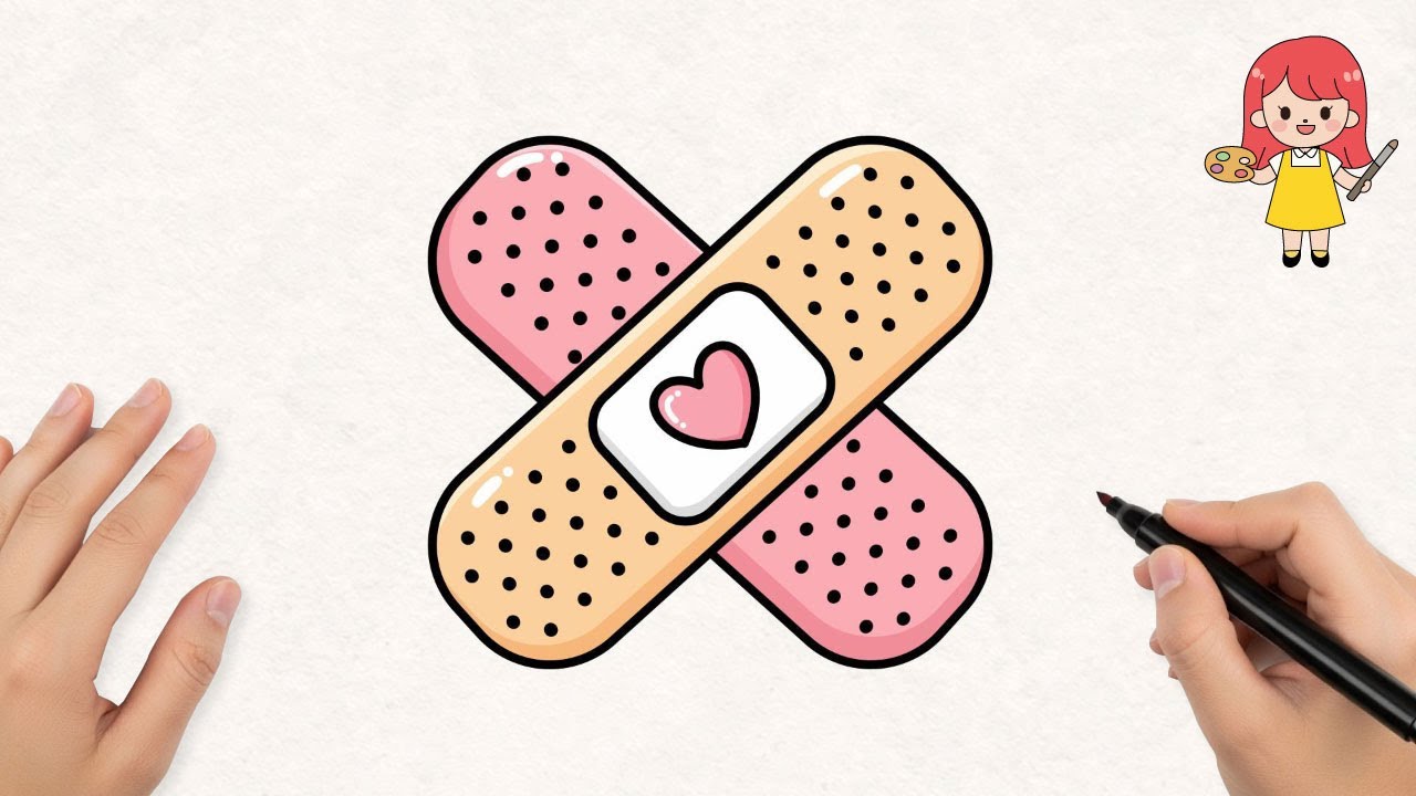 🩹 How to Draw a Cute Band-Aid | Simple & Satisfying Drawing 💕 - YouTube