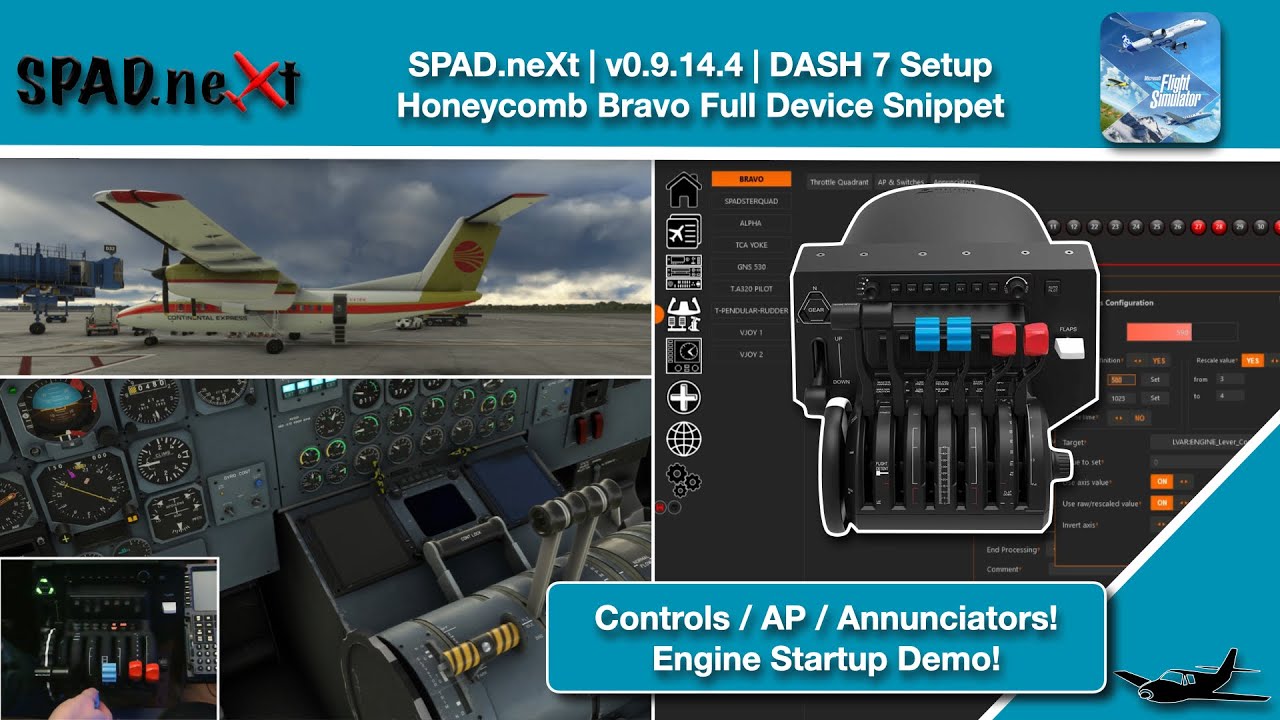 MSFS | SPAD.neXt | v0.9.14.4 | DASH 7 Bravo Full Config - YouTube