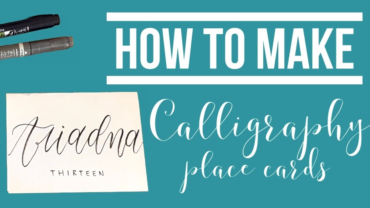 How to Make Easy DIY Calligraphy Place Cards - YouTube