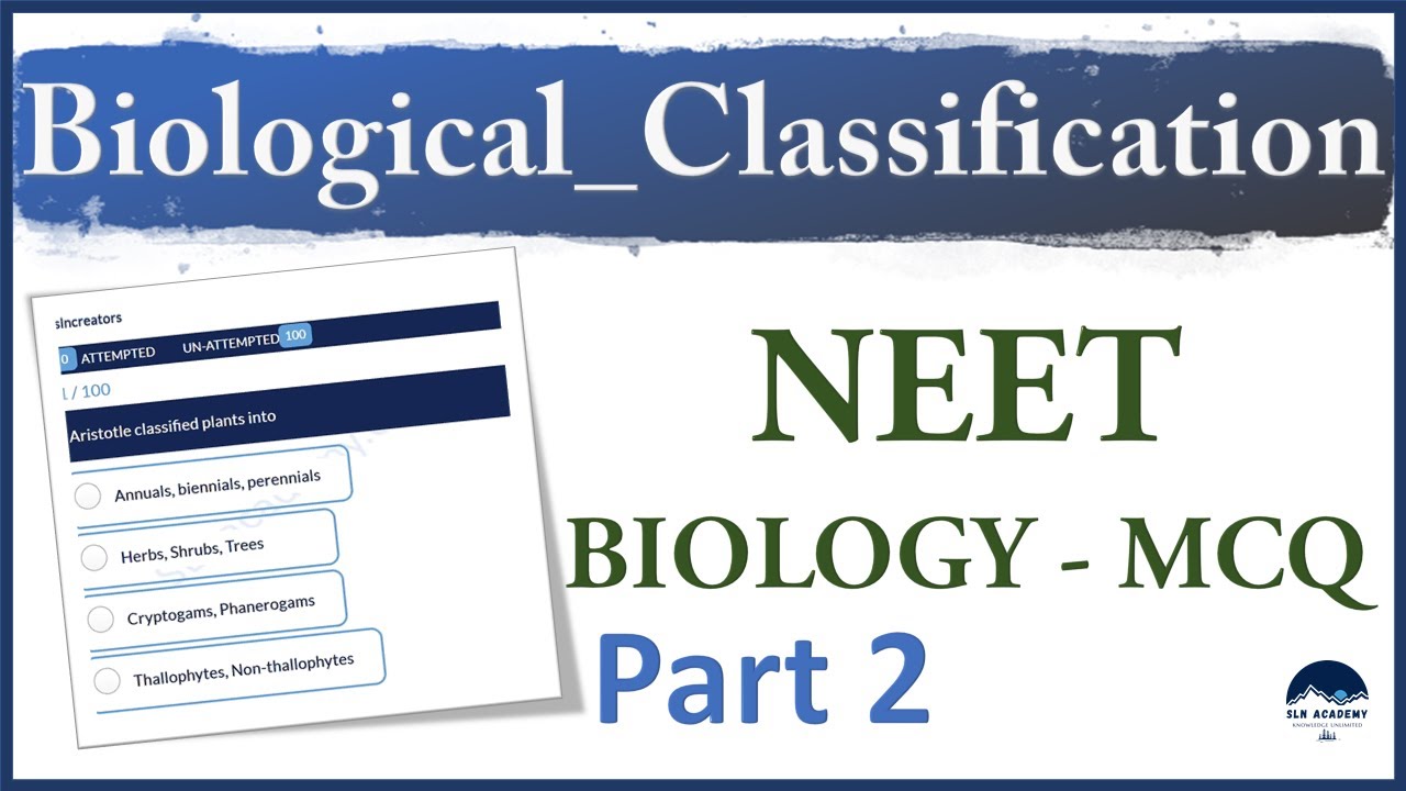 NEET Biology MCQ || Chapterwise Biology || Biological Classification ...