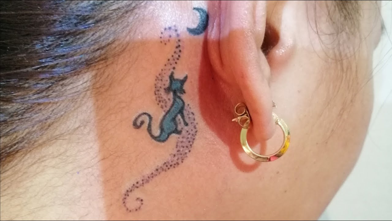Cat Neck Tattoo: Timelapse - YouTube