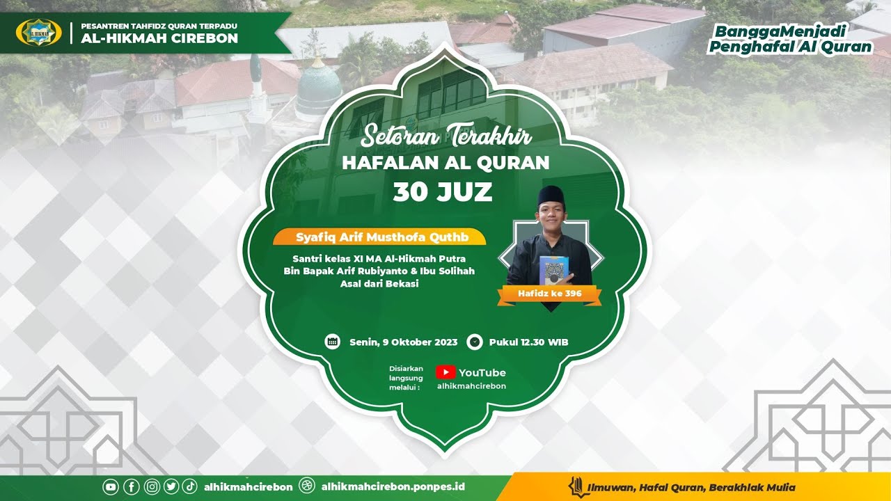 SYAFIQ ARIF M Q, SETORAN HAFALAN AL QURAN TERAKHIR 30 JUZ - YouTube