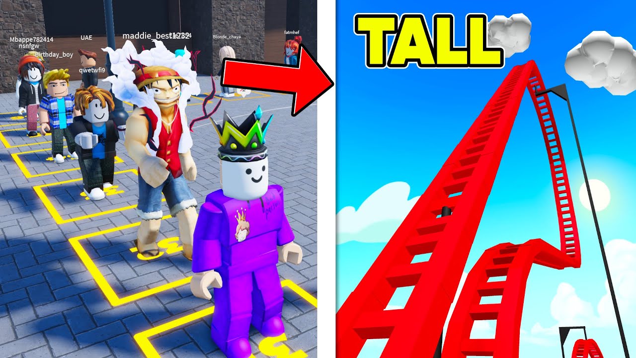I PUSH In Highest Roller Coaster Line Simulator On Roblox - YouTube