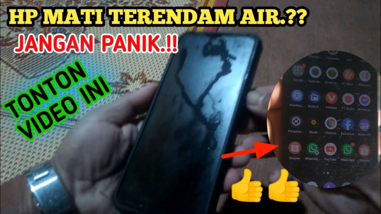cara menghidupkan handphone mati habis terendam air REALME 5i - YouTube