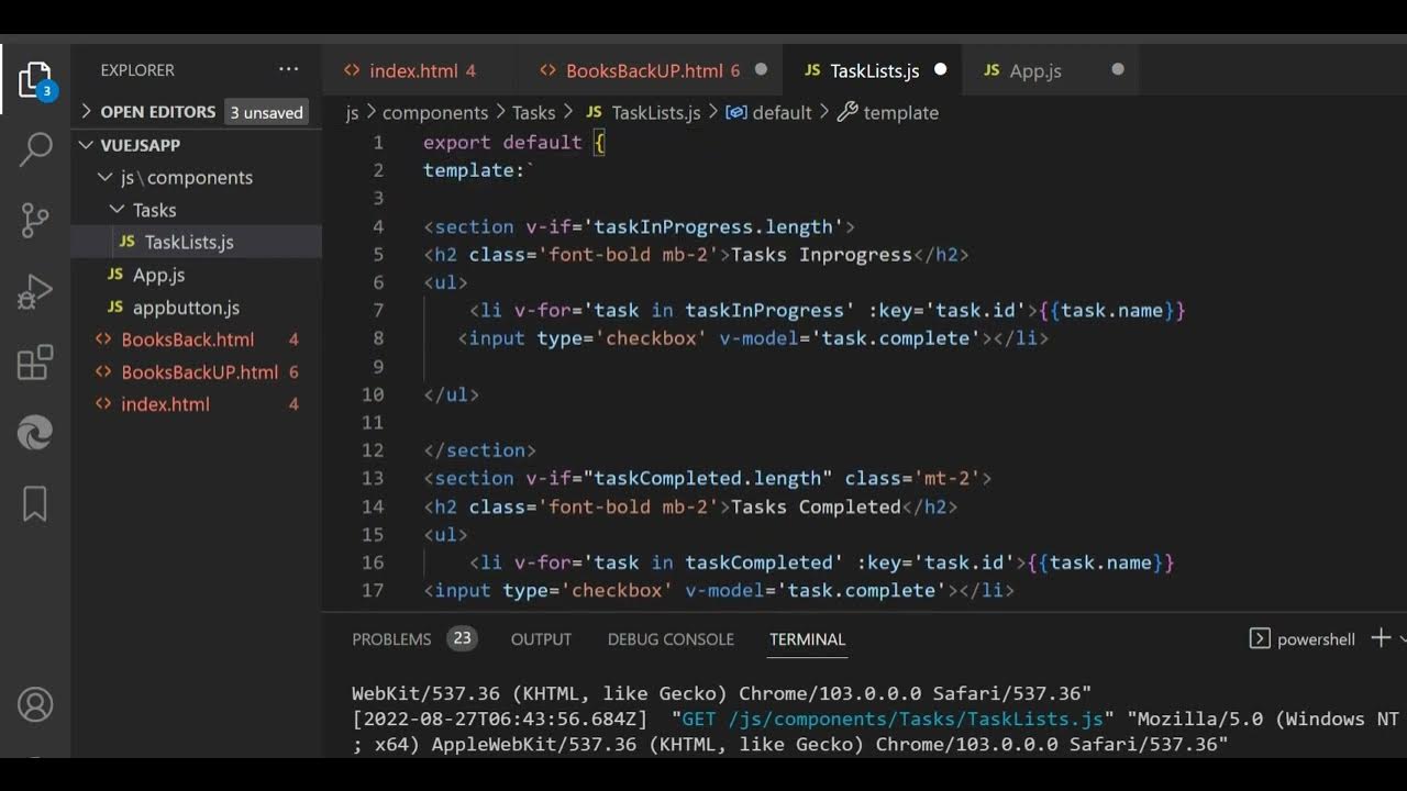 Refactor Task List to components part 1 11 | Vue 3 | فيو الدرس الحادي عشر - YouTube