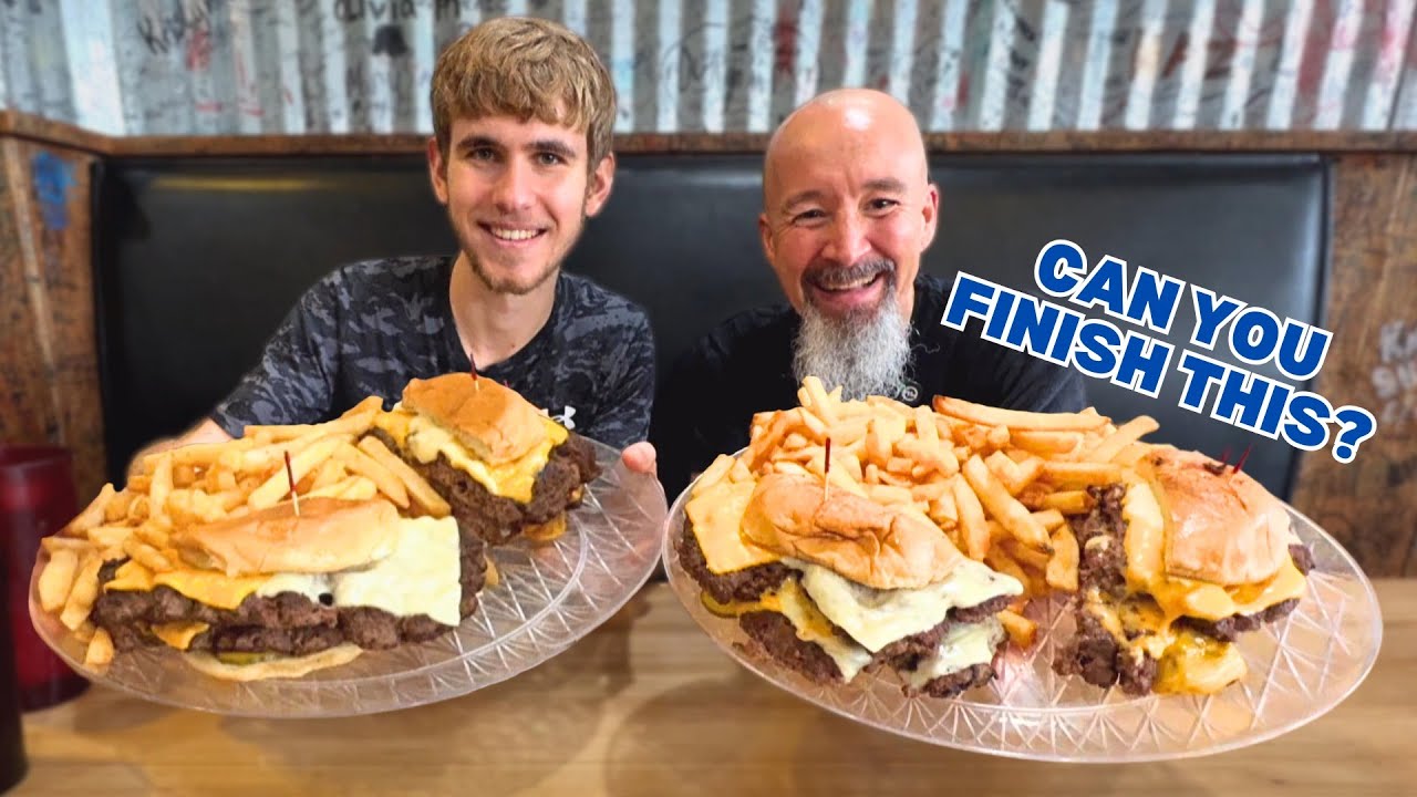 Giant Texas-Sized Burger Challenge – Is It Too Big? - YouTube