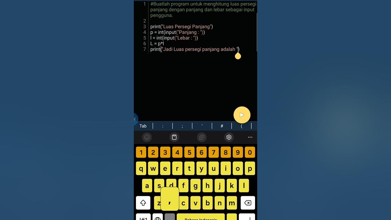 Soal program python dasar, menghitung luas persegi panjang #coding #pythonprogramming pytho ...
