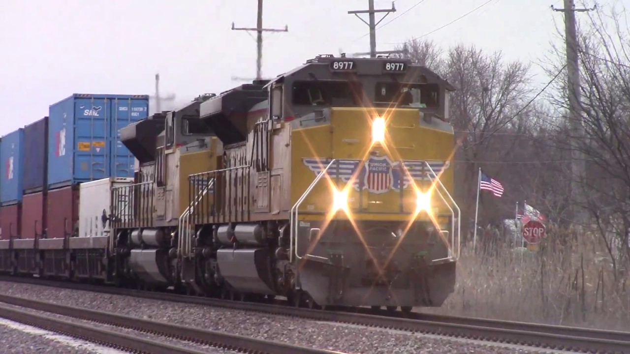 UP 8977 South Braceville, IL 1/24/18 - YouTube
