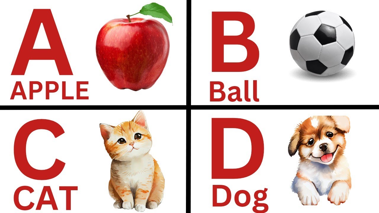 A for Apple B for ball c for Cat//Learn to Alphabet//Alphabet song ...