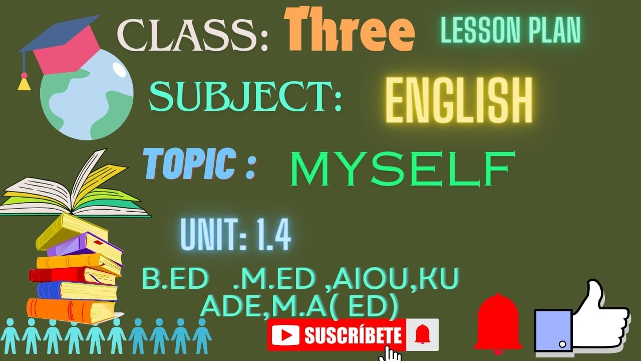 Lesson plan English, class 3, Topic:Myself, unit: 1.4 - YouTube